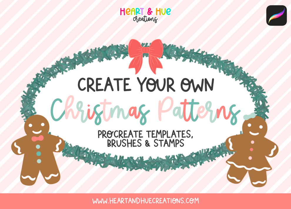 Procreate Christmas Pattern Kit - Templates, Brushes, Stamps – Heart ...
