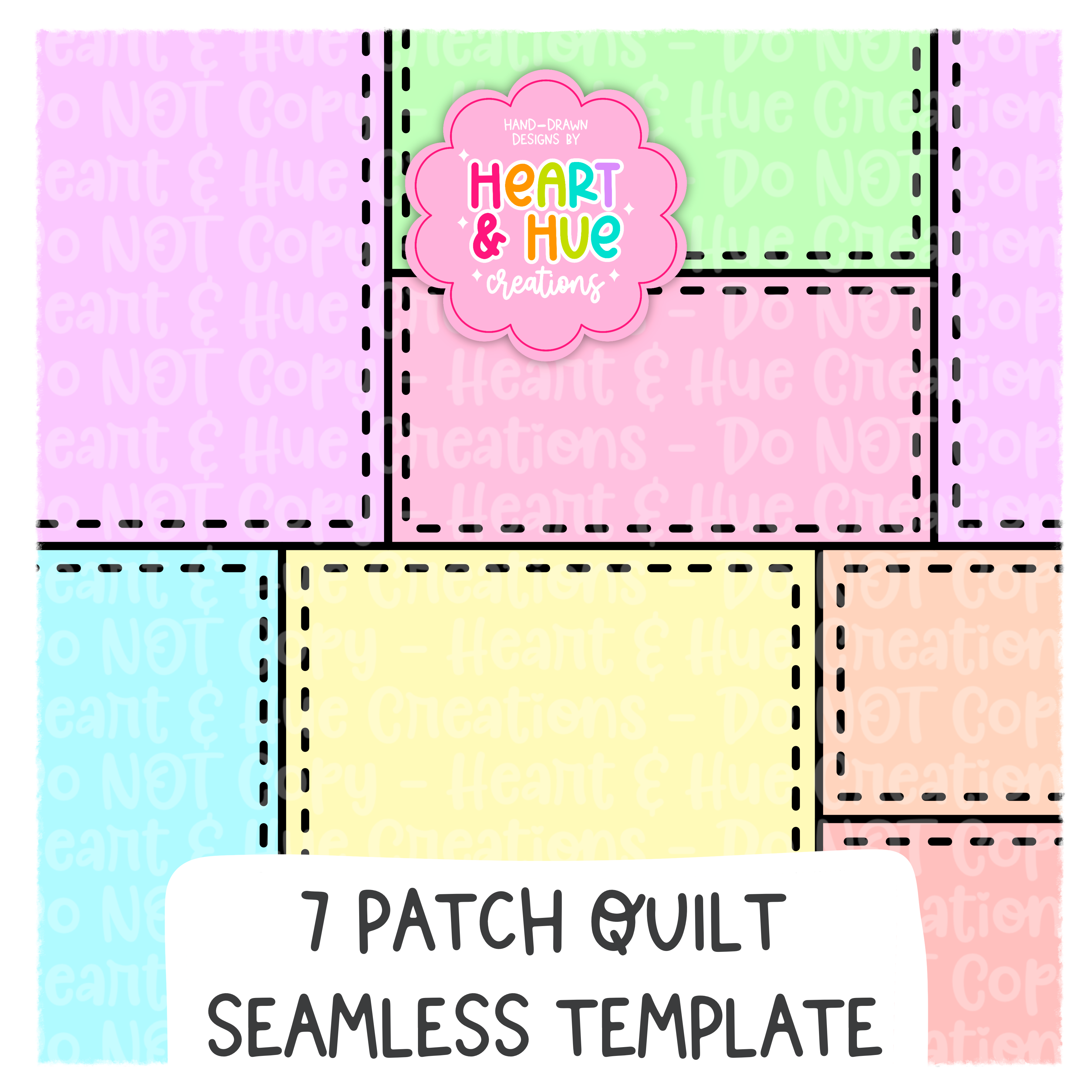 7 Patch Quilt Seamless Procreate Template – Heart & Hue Creations