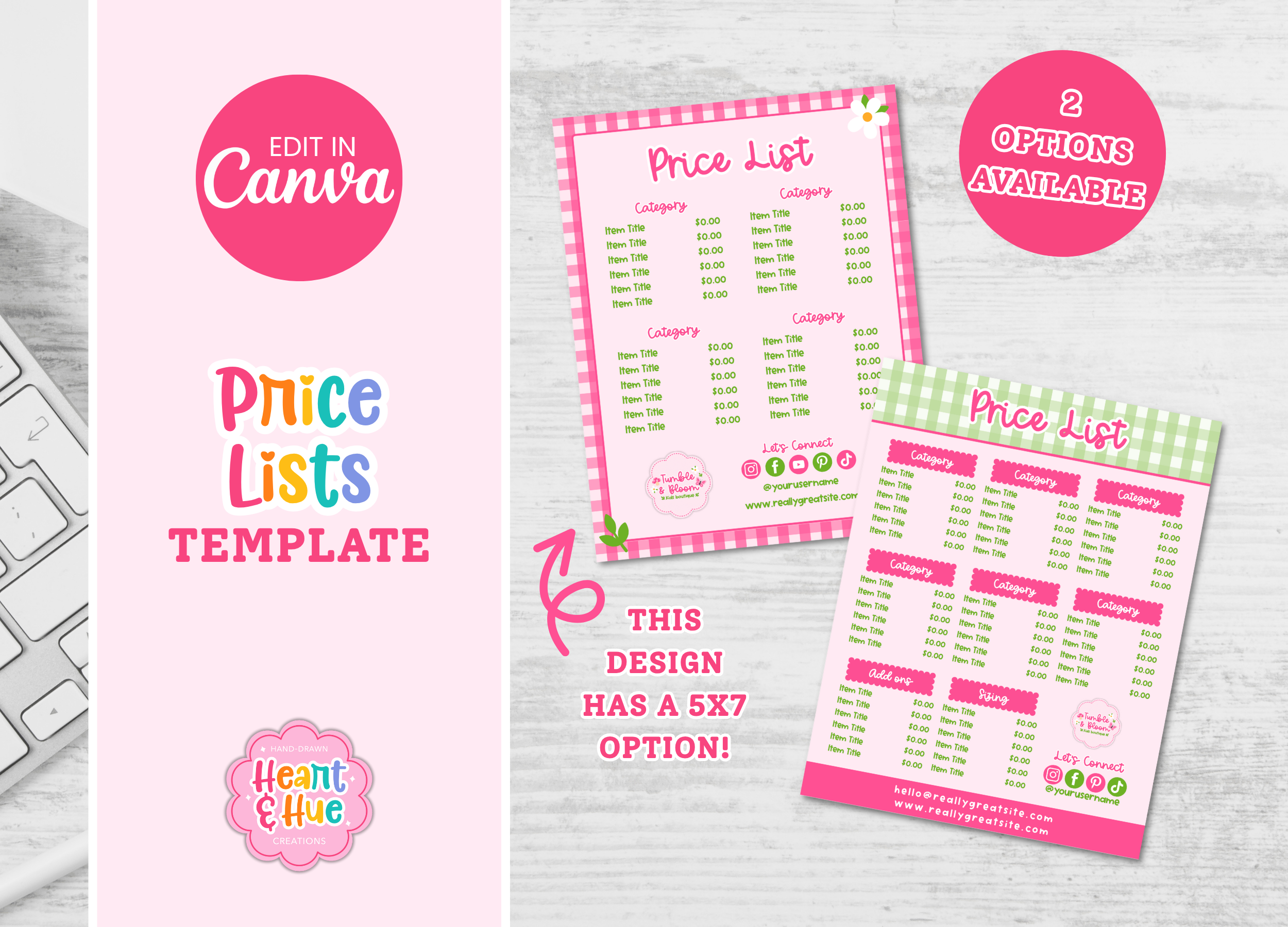 Bright Cottage-core Price List Templates – Heart & Hue Creations